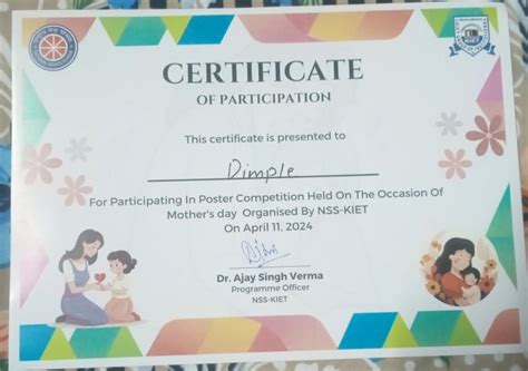 I Am Very Happy That I Got A Certificate To Participate In Poster