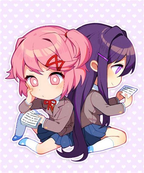 Yuri And Natsuki Chibi By Satchely Literature Club Chibi Literature