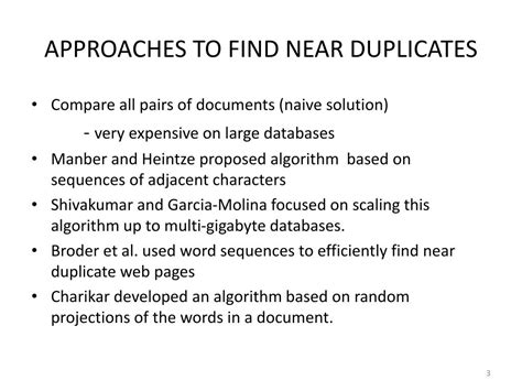 Ppt Finding Near Duplicate Web Pages A Large Scale Evaluation Of Algorithms Powerpoint