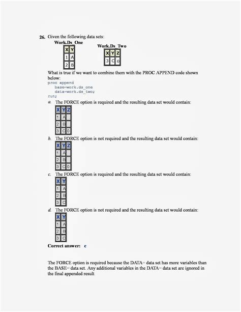 Sas Base Base Sas Certification Sample Questions