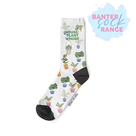 House Plant Whore Socks Funny Socks Rude Socks Banter Cards