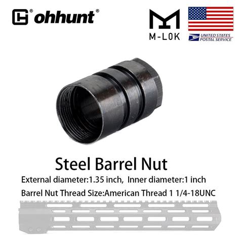 Ohhunt Extremely Steel Barrel Nut For M Lok Free Float Handguard