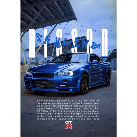 Nissan Gtr R34 Skyline Posters Car Posters Turbogram