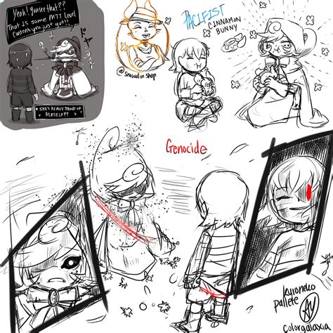 Undertale Another — Undertale Red Sketches Genocide And Pacifist