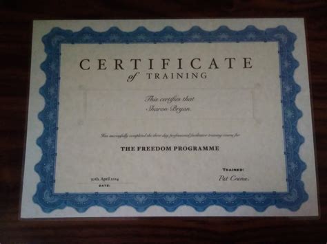 Freedom Programme Certificates Sharon Bryan Consultancy