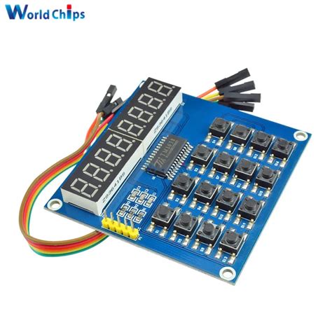 TM LED Display Bit Digital Tube Module Wire Keys Bits Keyboard Scan And KEY LED