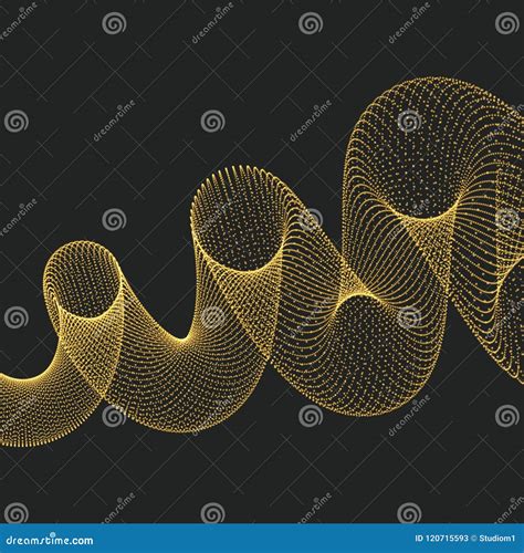 Helix Molecular Lattice 3d Vector Illustration Stock Vector