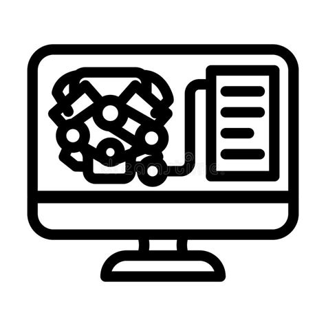 Engine Digital Analysis And Check Icon Doodle Illustration Stock Vector Illustration Of Engine