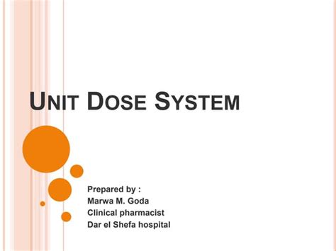 Unit Dose System Pptx Pharmaceutical Industry Industries