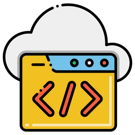 cloud coding flaticons lineal color icon