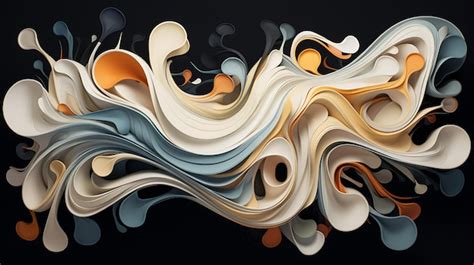 Premium Ai Image Abstract Art Flowing Interconnected Shapes