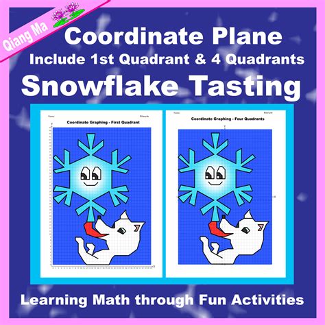 Winter Coordinate Plane Graphing Picture Snowflake Tasting Made By Teachers