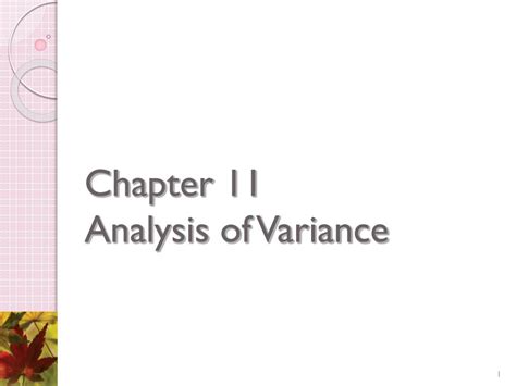 ppt chapter 11 analysis of variance powerpoint presentation free