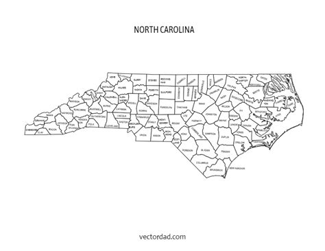 North Carolina County Map Editable And Printable State County Maps