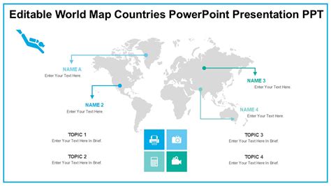 Editable World Map Countries Powerpoint Presentation Ppt 100 Editable Pptx