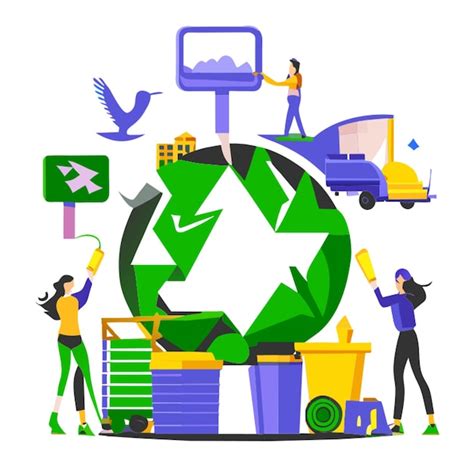 Premium Vector Recycling Center Sorting Different Types Of Materials