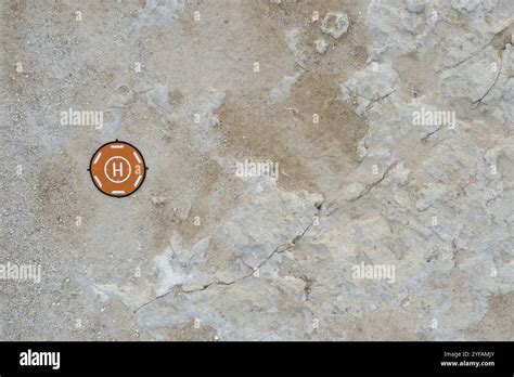 Orange Drone Platform Pad For Safe Landing Safety Aerial Fly Target Stock Photo Alamy