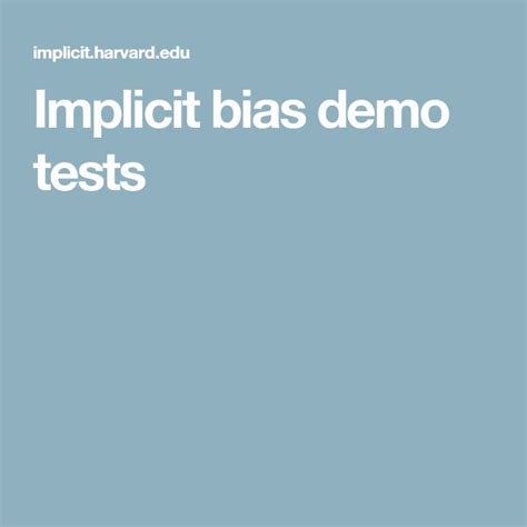 Implicit Bias Demo Tests