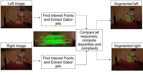Stereo Segmentation By Matching Gabor Jets At The Interest Points On