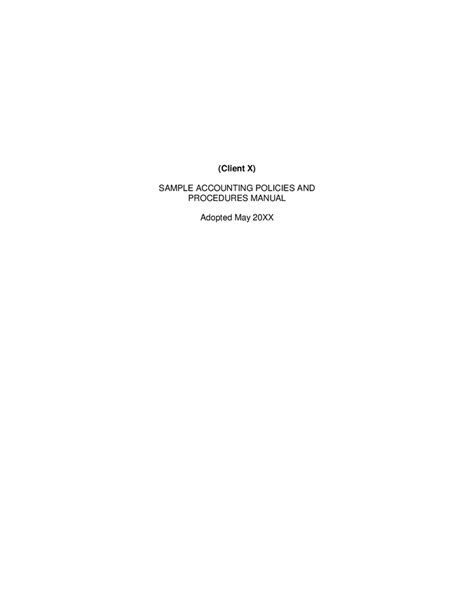 Sample Accounting Policies And Procedures In Word And Pdf Formats