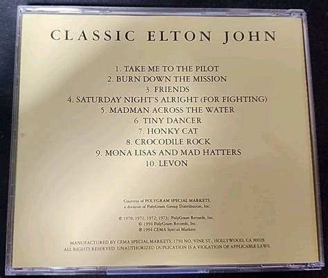 Classic Elton John Cd 1994 Ebay