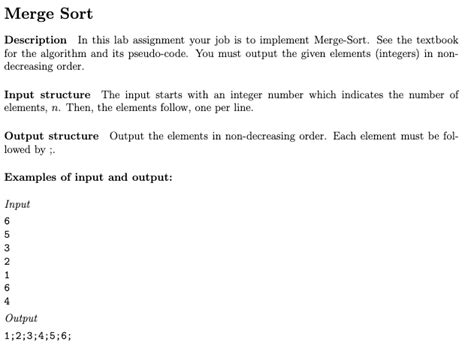 Solved Merge Sort Description In This Lab Assignment Your