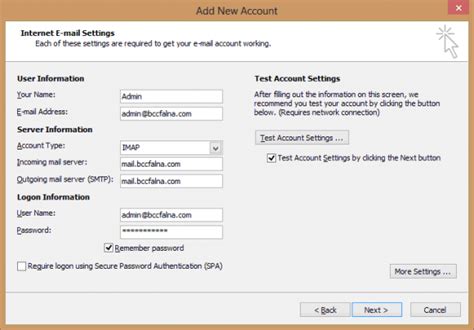 Outlook Email Settings Configuration Outlook Email Settings Configuration