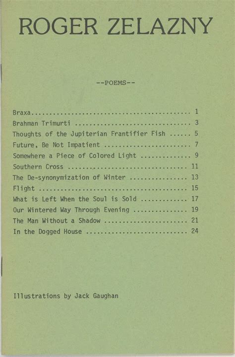 Poems By Roger Zelazny Goodreads
