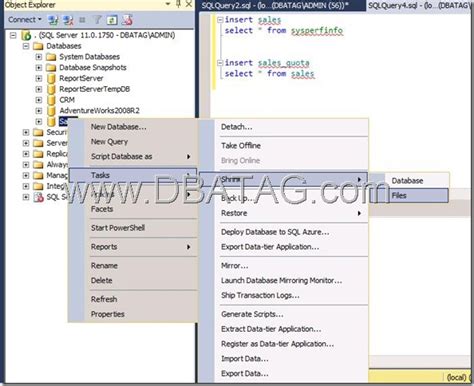 Database Solutions Shrink Log File Sql