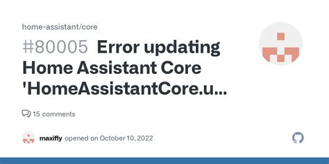 Error Updating Home Assistant Core Homeassistantcore Update Blocked