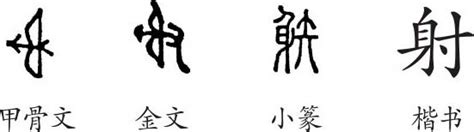 《射》字义，《射》字的字形演变，小篆隶书楷书写法《射》 说文解字 品诗文网