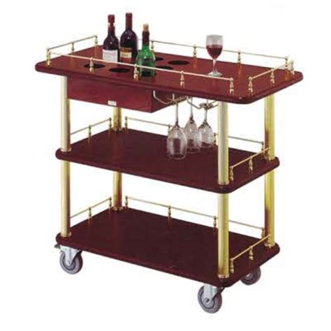 Customizable Wine Rack Trolley Banquet Dining Cart Wooden Trolley