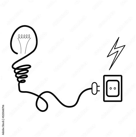 Electrical Wiring Diagram For A Light Bulb Stock Illustration Adobe Stock