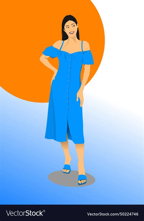 Fashion Girl Silhouette 3d Hand Drawn Royalty Free Vector