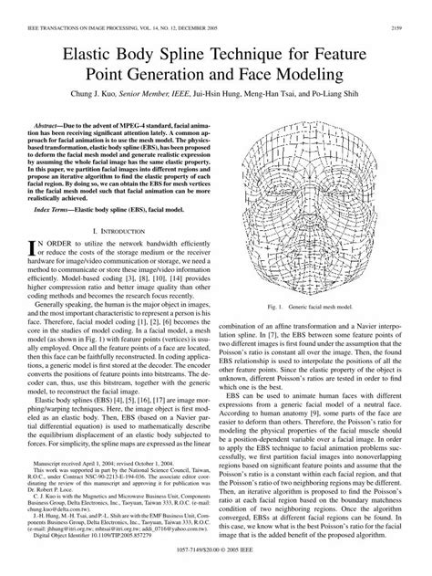 Pdf Elastic Body Spline Technique For Feature Point Generation And Face Modeling Dokumentips