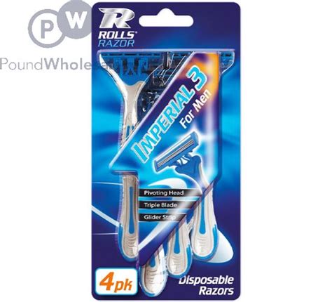 Wholesale Rolls Razor Imperial 3 For Men Disposable Razors 4 Pack