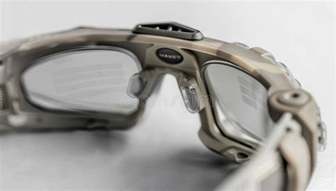 Tactical Glasses On Light Gray Background Closeup Military Training