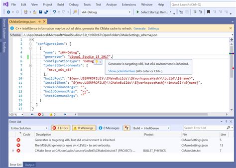 Whats New In CMake Visual Studio 2019 Preview 2 C Team Blog