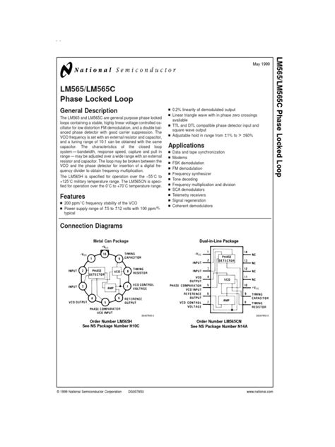 Pll Ic Lm565 Pdf Pdf Detector Radio Power Supply