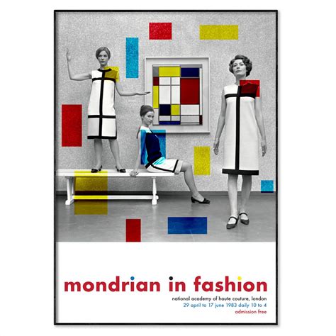 Mondrian In Fashion Poster Yves Saint Laurent 1966 Haute Couture