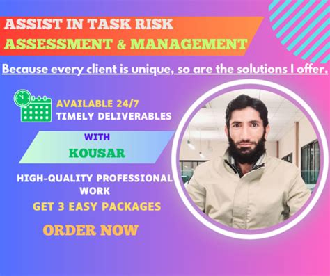 assist in task risk assessment and management by engr kousar fiverr