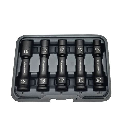 5 Piece 12 Drive 12 Point Pinless Heavy Duty Universal Adv Impact