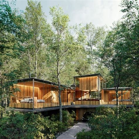 Green Architecture A House In The Woods Holzarchitektur Waldhaus Haus Außen
