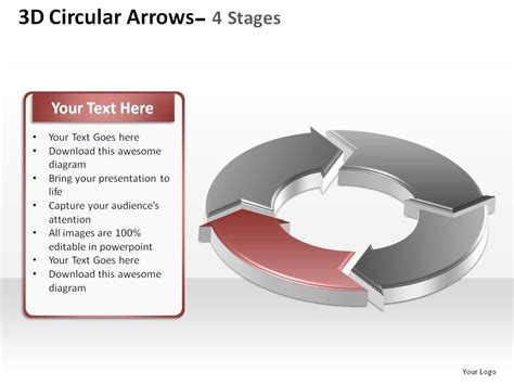 D Circular Arrows Process Smartart Stages Ppt Slides Diagrams Templates Powerpoint Info