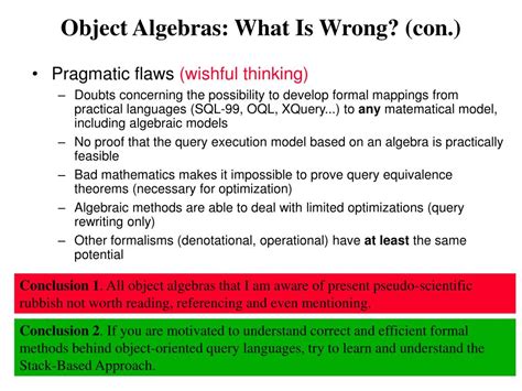 Ppt Object Algebras What Is Wrong Powerpoint Presentation Free