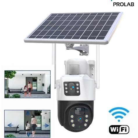 Solar Dual Lens Wifi Camera With 360 Rotation Night Color Vision And
