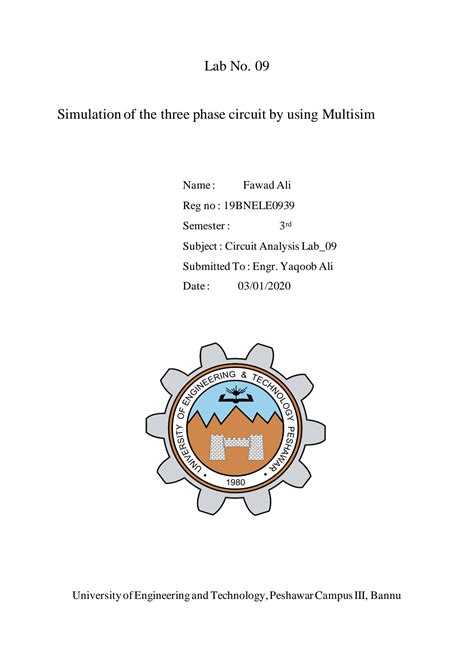SOLUTION Simulation Of Three Phase Circuit Using Multisim Studypool