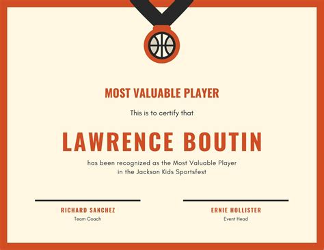 Free Printable Customizable Sport Certificate Templates Canva