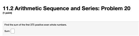 Solved Arithmetic Sequence And Series Problem Chegg