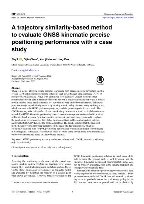 A Trajectory Similarity Based Method To Evaluate Gnss Kinematic Precise